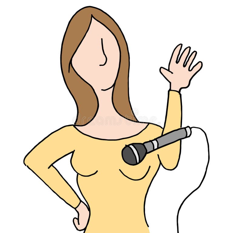 Young Woman Dropping the Microphone Stock Vector - Illustration of ...