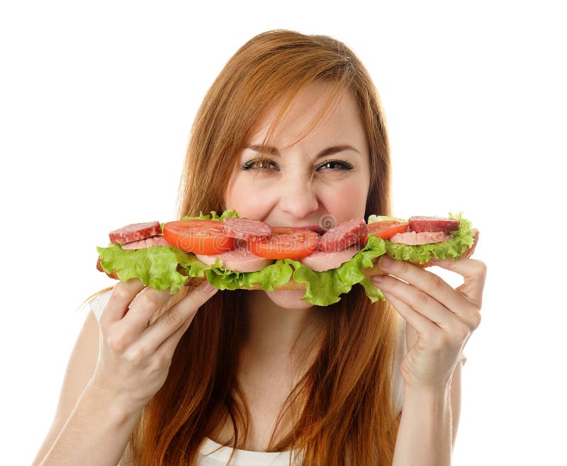 Young Woman Eating Fast Food Stock Image - Image of food, person: 22152125