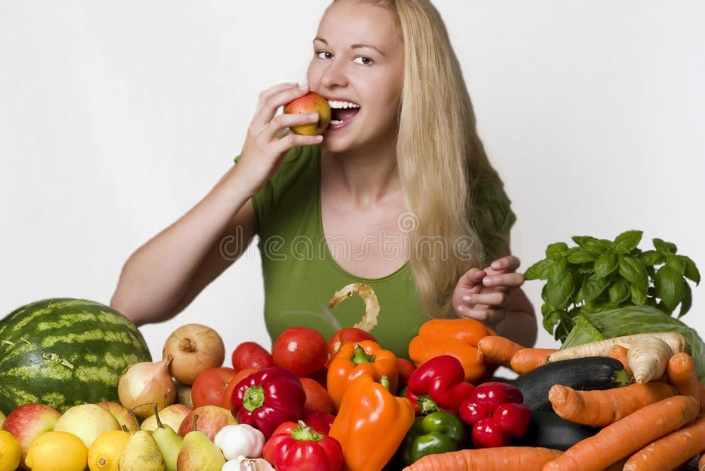 Young woman eating pear stock photo. Image of care, fresh - 5532968