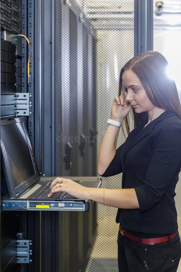 Young Woman Engineer with the Management Console Stock Image - Image of ...