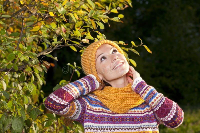Young Woman Enjoying Nature Stock Image - Image of outdoor, nature ...