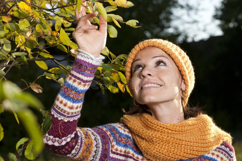 Young Woman Enjoying Nature Stock Photo - Image of woman, shawl: 37500238