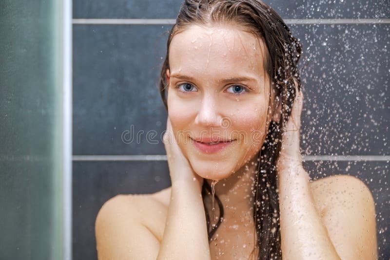 Young beauty under shower stock image. Image of healthy - 30042625