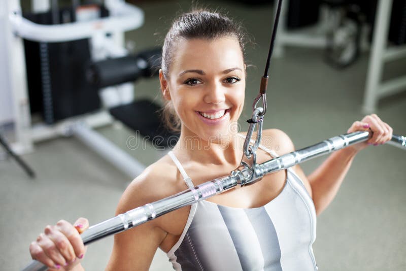 Young Woman Exercising Back Muscles Stock Image - Image of healthy ...