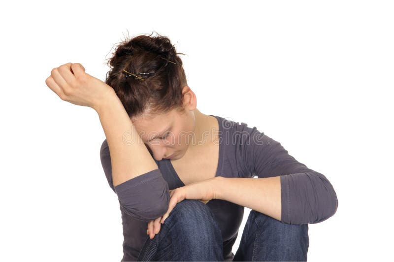 Young woman is exhausted stock image. Image of white - 18511605