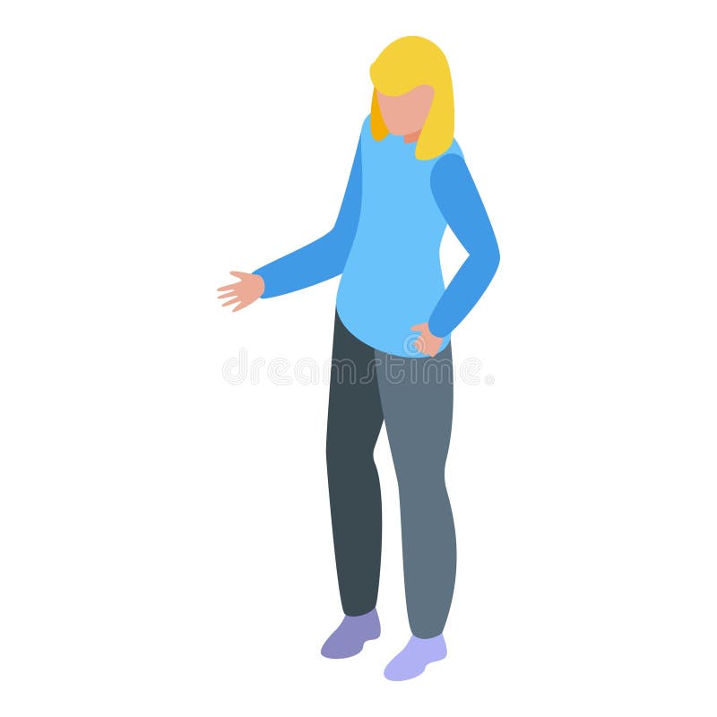 Young Woman Explaining Something with Hand Gesture Stock Vector ...