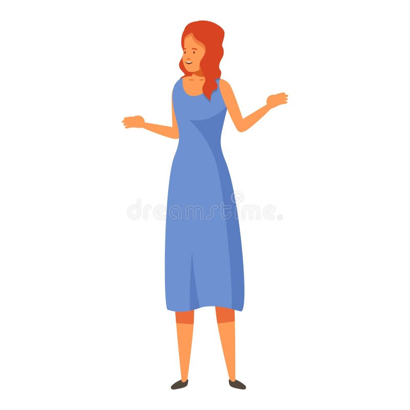 Young Woman Explaining Something Pointing with Hands Stock Vector ...