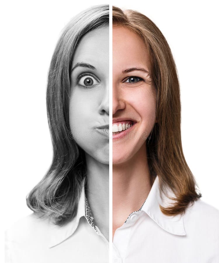 Young Woman Expressing Different Emotions. Stock Image - Image of ...