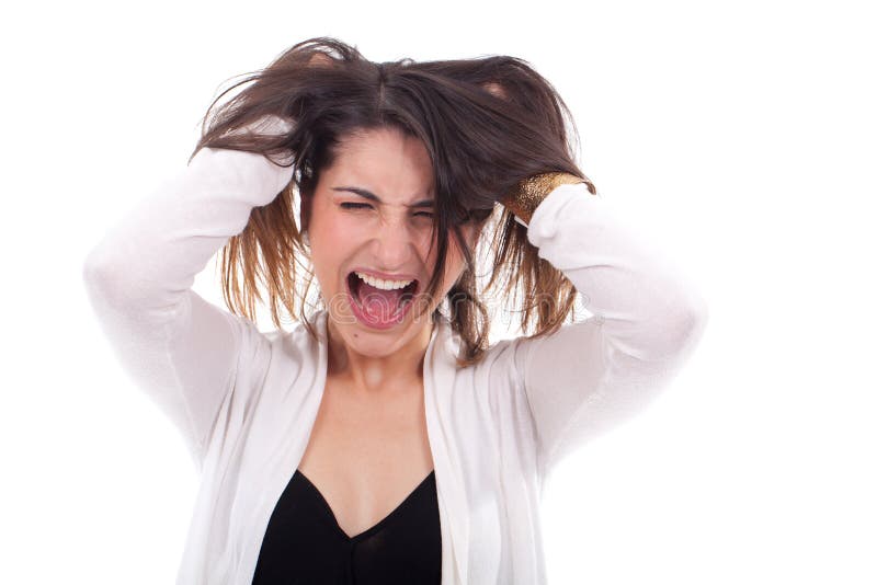 Young Woman with Expression of Panic Stock Image - Image of face ...