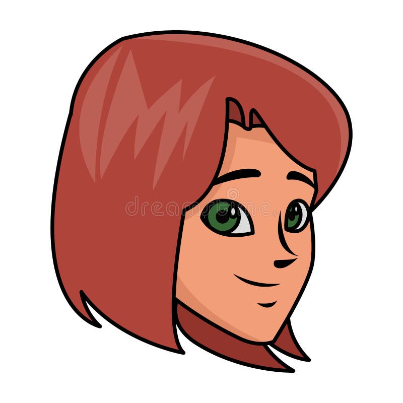 Young woman face cartoon stock vector. Illustration of social - 144530986