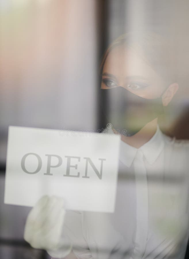 Young Woman in Face Mask Open Stock Photo - Image of epidemic, open ...