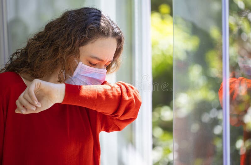 Woman Coughing Sneezing Elbow Stock Photos - Free & Royalty-Free Stock ...
