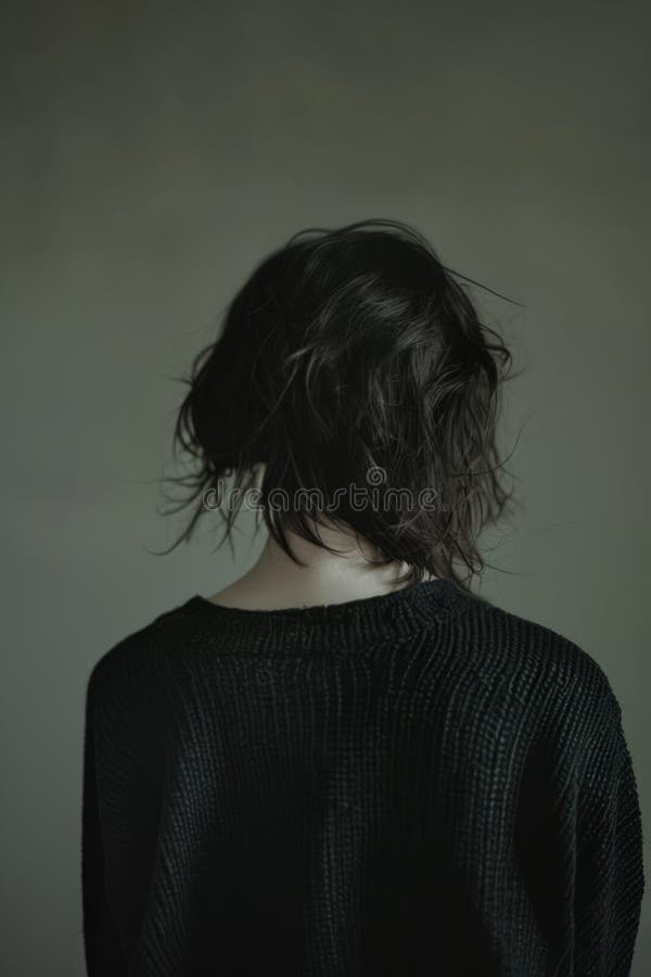 Young Woman Facing Away from Camera Stock Illustration - Illustration ...