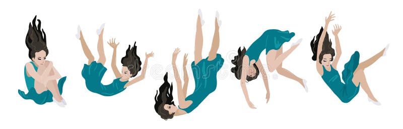 Woman is Falling Down. Vector Isolated Illustration Stock Vector ...