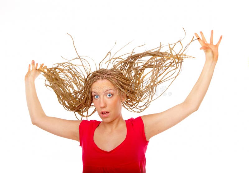 Young Woman Falling or Jumping Stock Photo - Image of beauty ...