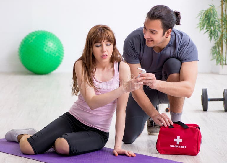 Young Woman Feeling Bad during Training in First Aid Concept Stock ...