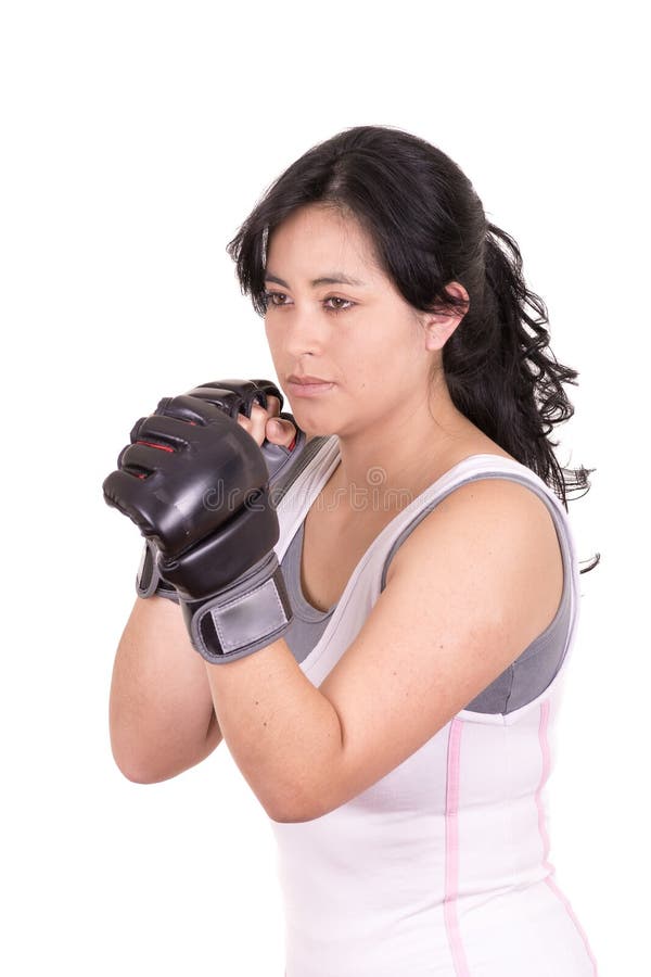 Female Mixed Martial Arts Fighter Wearing MMA Stock Image - Image of ...
