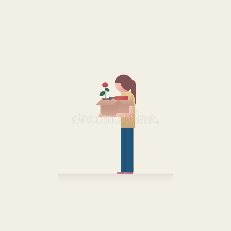 Unemployment. Woman Lost Office Job Concept Vector Illustration Stock ... Unemployment. Woman Lost Office Job Concept Vector Illustration Stock ...