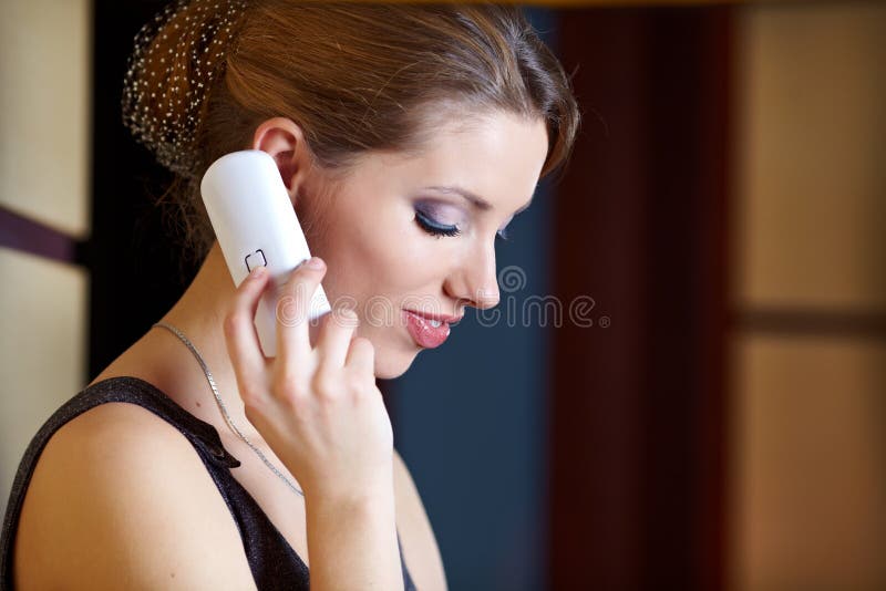 A Young Woman Flirting on the Phone Stock Photo - Image of life ...