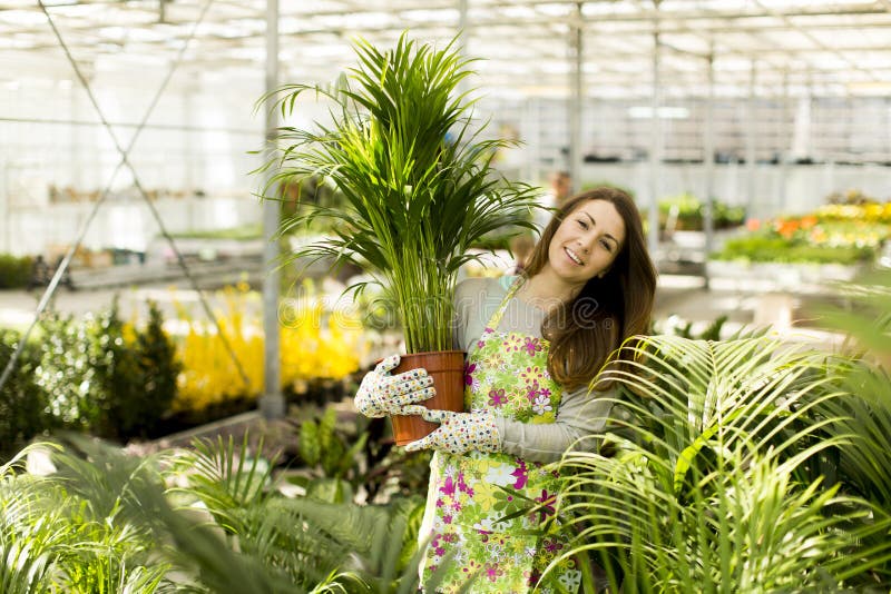 Young Woman in Flower Garden Stock Image - Image of botany, hand: 39469709