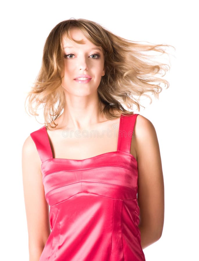 Young Woman with Fluttering Hair Stock Photo - Image of caucasian ...