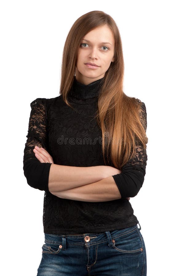 Young Woman with Folded Hands Stock Photo - Image of look, beauty: 24977582 Young Woman with Folded Hands Stock Photo - Image of look, beauty: 24977582