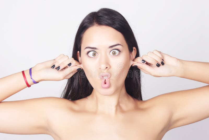 Young Woman with Funny Expression Stock Image - Image of female ...