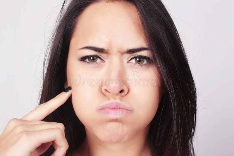 Young Woman with Funny Expression Stock Photo - Image of close, cute ...