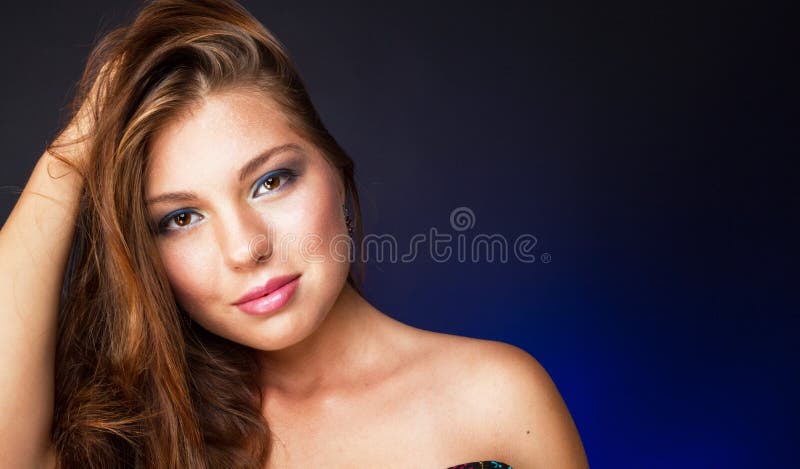 The young woman. stock photo. Image of eyes, expression - 75695220