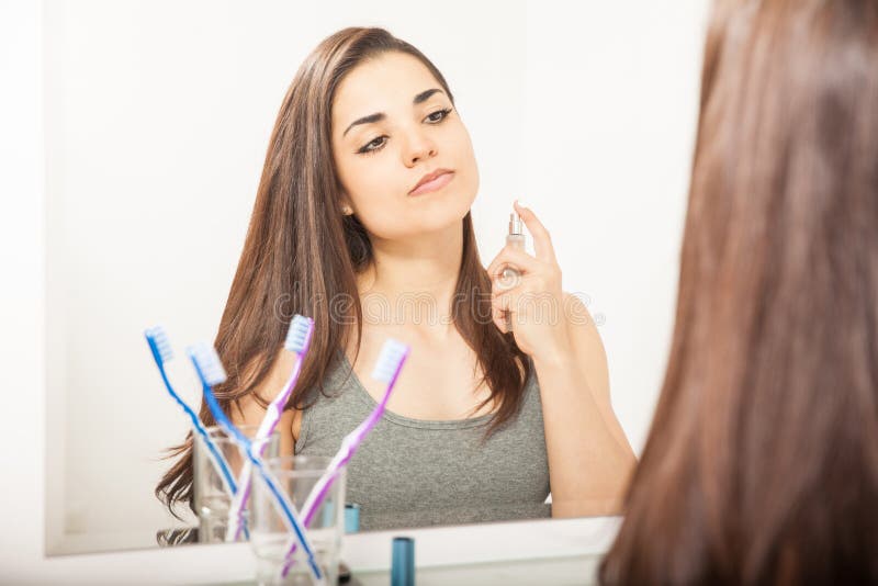 Young Woman Getting Ready For A Date Stock Image - Image: 69733553