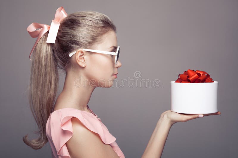 Gift in hand stock image. Image of birthday, festive - 190919275