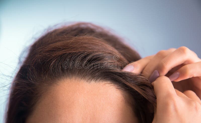 Woman with hair problem stock photo. Image of beauty - 216363306