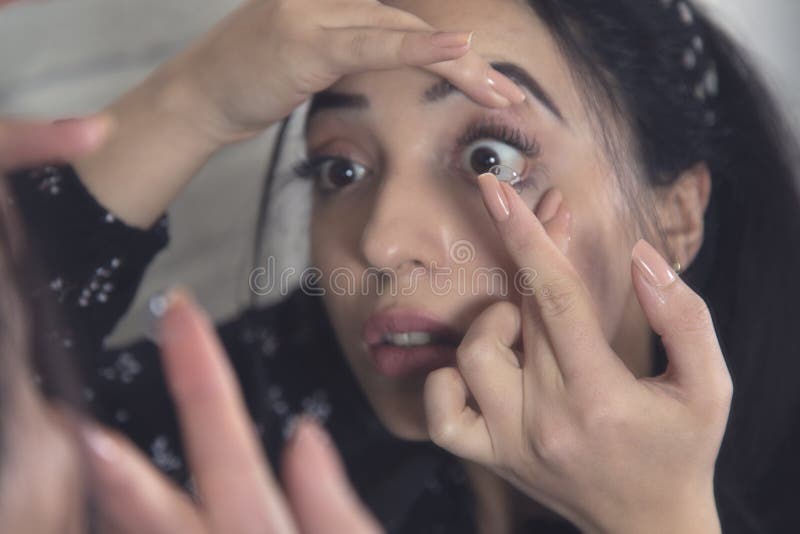 Young Woman Hand Holding Lenses Stock Image - Image of people, female ...