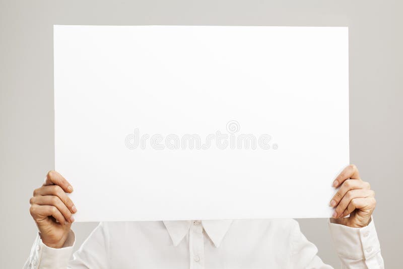 Young Woman Hands Holding Cardboard Stock Image - Image of paper, sheet ...