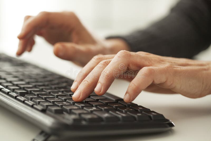 Young Woman Hands on Keyboard Stock Photo - Image of closeup, office ...