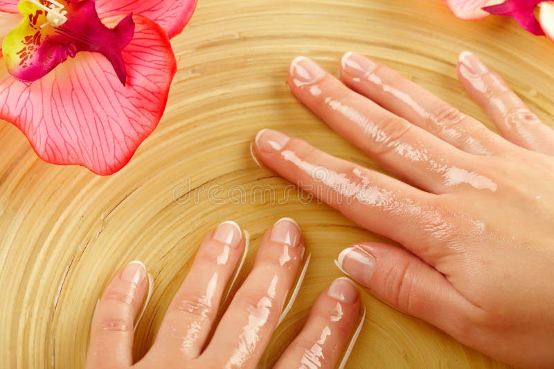 Young Woman Hands on Spa Treatment Stock Photo - Image of beauty, bowl ...