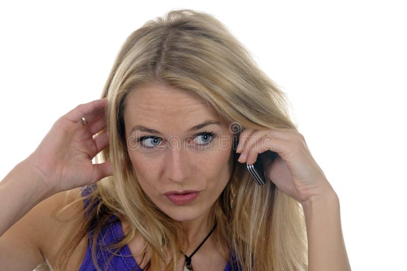 Young woman with handy stock image. Image of face, conversation - 14763695