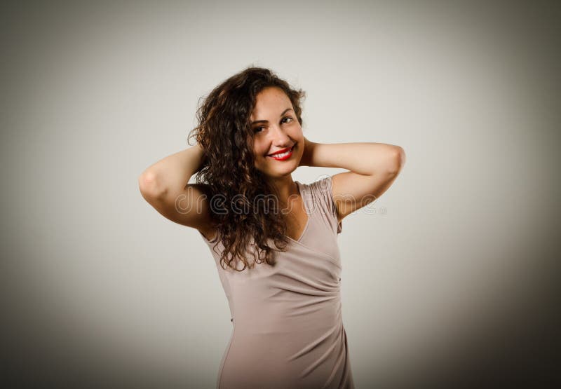 Young woman stock image. Image of attractive, grey, emotion - 44989485