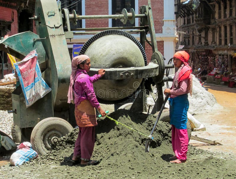 Young Woman Hard Work at the Construction in Nepal Editorial Image ...