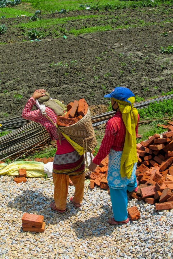 Young Woman Hard Work at the Construction in Nepal Editorial Stock ...