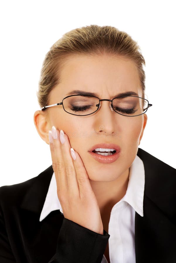Young Woman Has a Toothache Stock Image - Image of casual, business ...