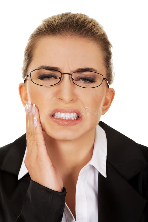 Young Woman Has a Toothache Stock Image - Image of blond, businesswoman ...