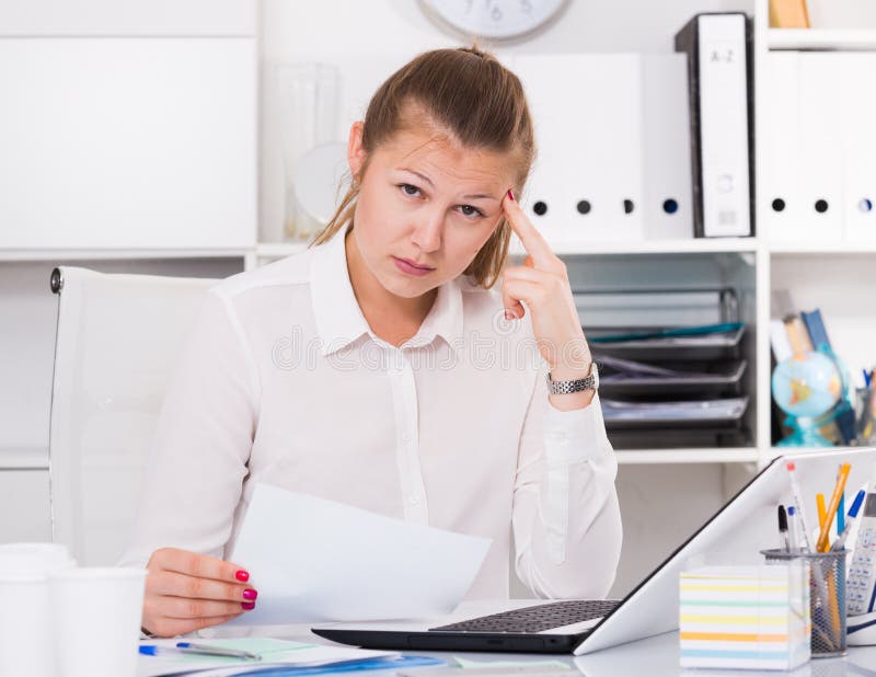 Young Woman is Having Complicated Issue with Project Stock Image ...