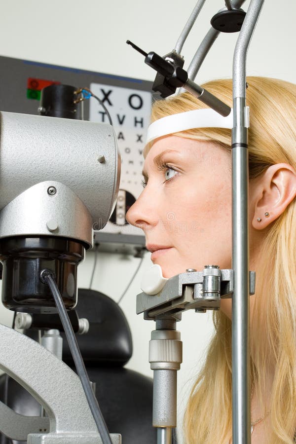 Lady Having Eye Test Examination Stock Photo - Image of optical, female ...