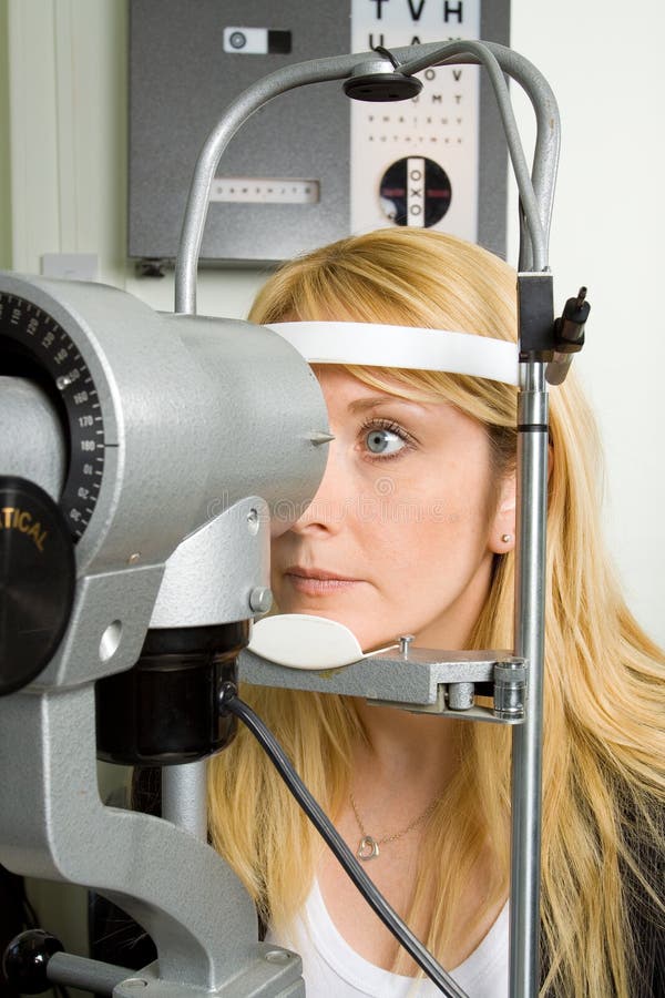 Lady Having Eye Test Examination Stock Photo - Image of optical, female ...
