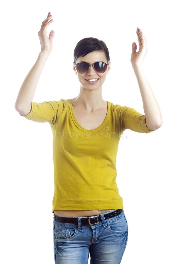 A young woman having fun stock photo. Image of happiness - 51699094
