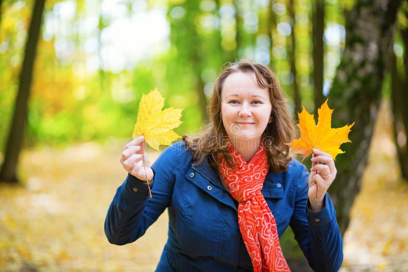 Young Woman Having Fun on a Fall Day Stock Photo - Image of lifestyle ...