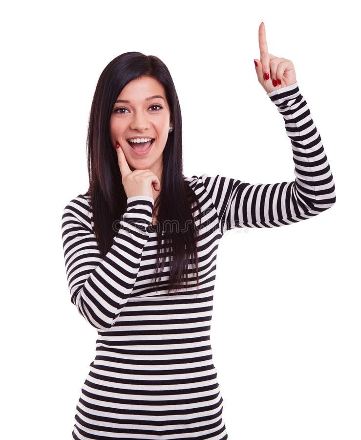Young Woman Having Great Idea Stock Image - Image of shirt, smile: 69734313