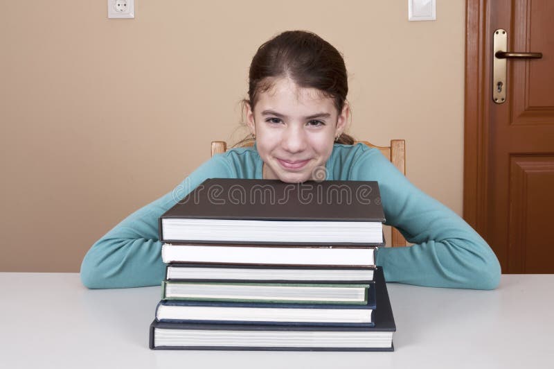 Young woman head on books stock image. Image of crossed - 37146121
