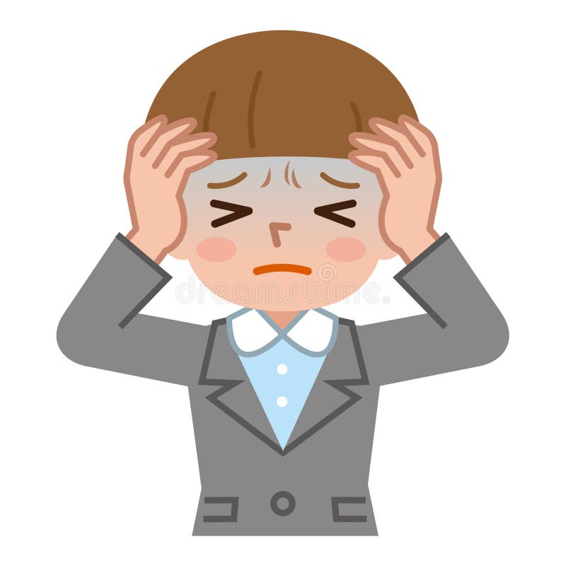 Young Woman with a Headache Stock Vector - Illustration of health ...